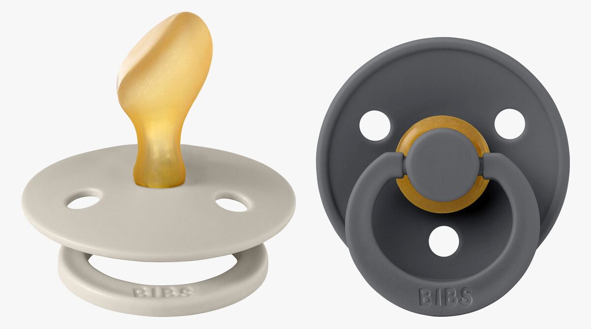 Kjøp BIBS Colour Smokker 2-pack Lateks Str 2, Sand/Iron