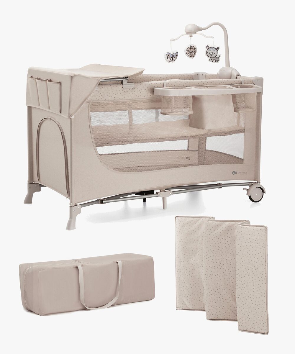 Kjøp Kinderkraft JOY 2 Reiseseng med Tilbehør, Beige